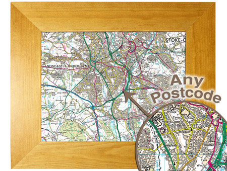 Personalised Postcode Map 10×8 Oak Effect Frame – Present Day | Blogbuzz