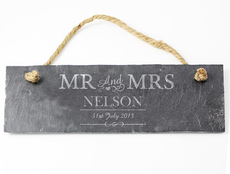 Mr & Mrs Slate Door Plaque | Blogbuzz